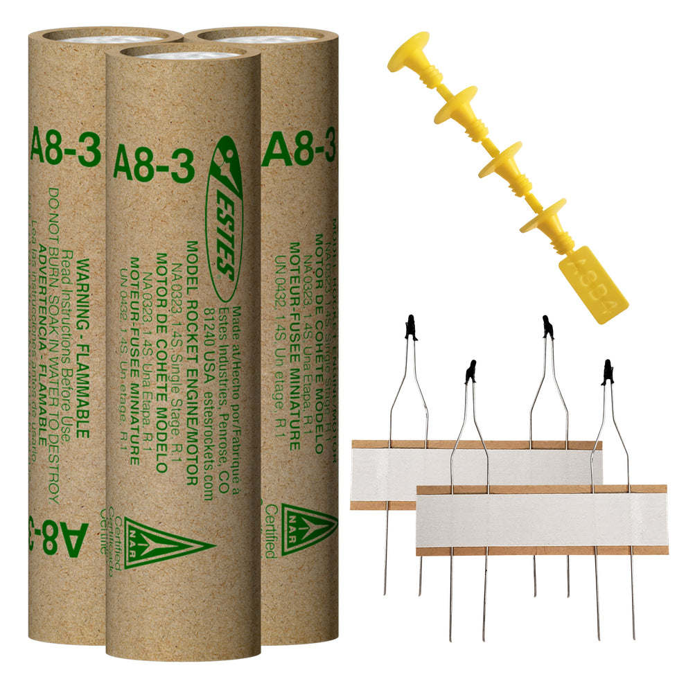A8-3 Engines - Standard Model Rocket Engine 3-Pack | Estes Rockets