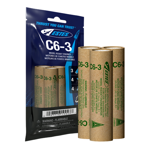 C6-3 Engines - High-Thrust Model Rocket Motors | Estes Rockets