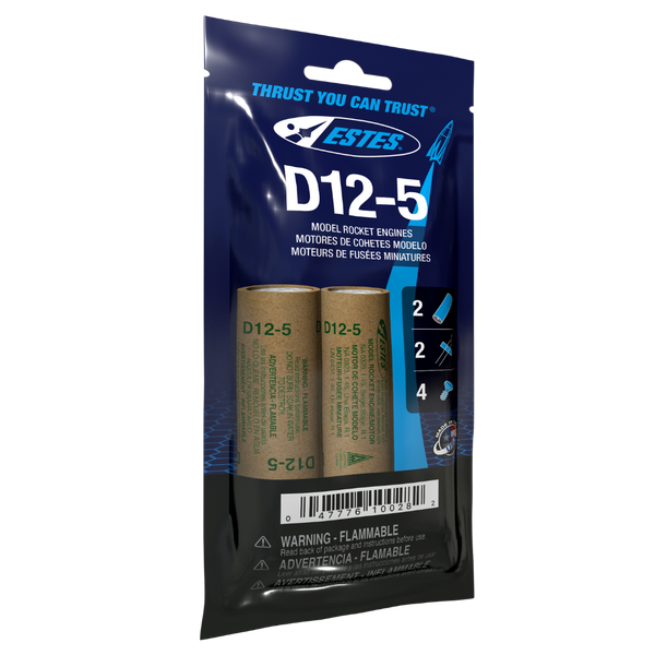 D12-5 Engines - 2-Pack High Thrust Model Rocket Motors | Estes Rockets