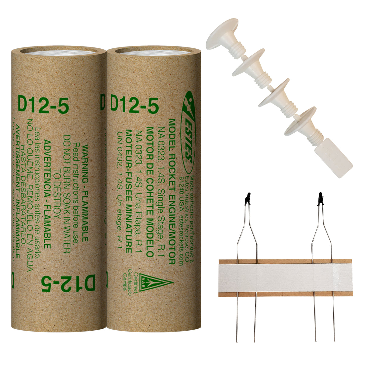 D12-5 Engines - 2-Pack High Thrust Model Rocket Motors | Estes Rockets
