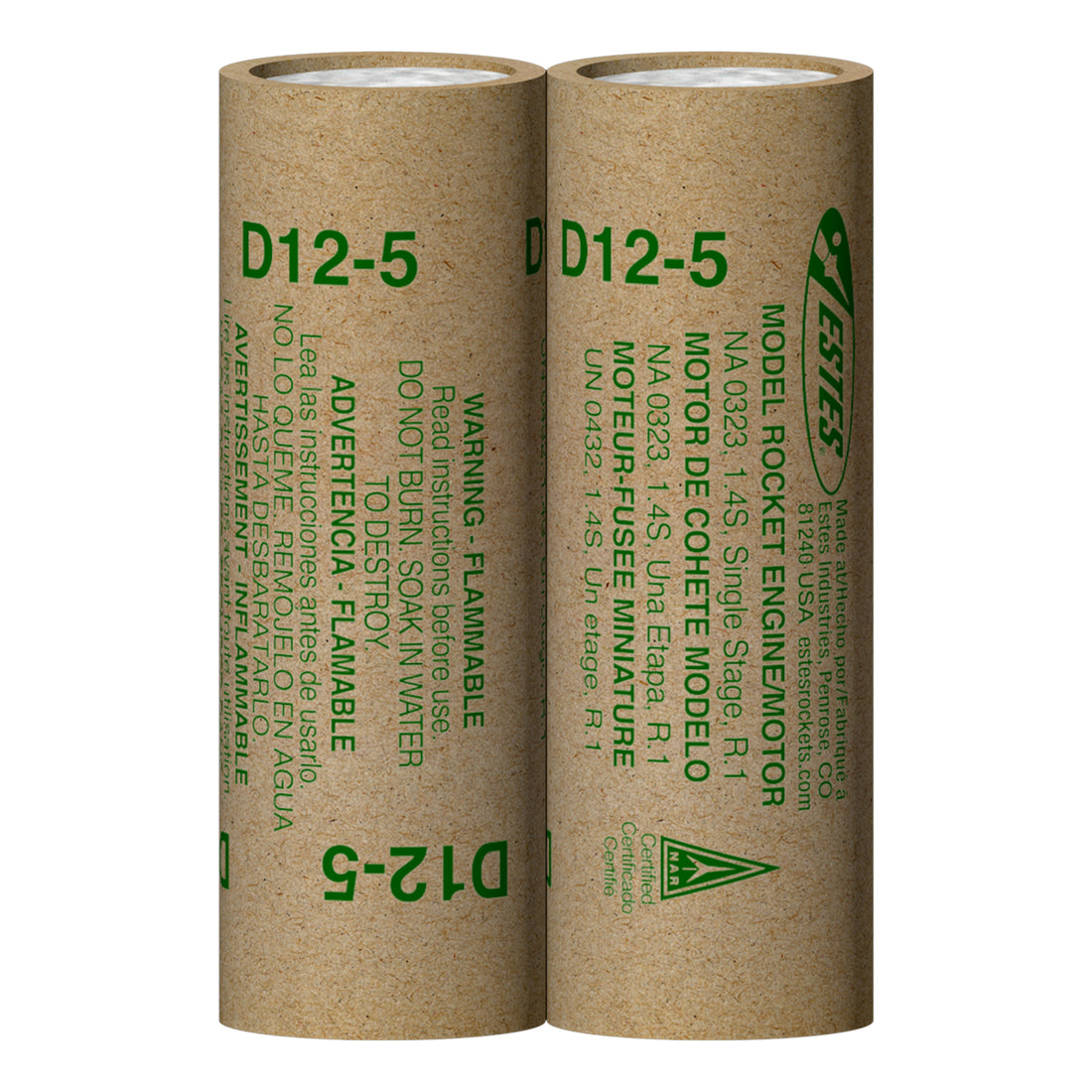 D12-5 Engines - 2-Pack High Thrust Model Rocket Motors | Estes Rockets