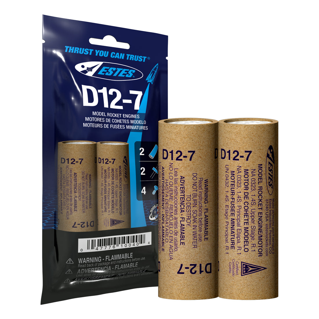 D12-7 Model Rocket Engines | Estes Rockets