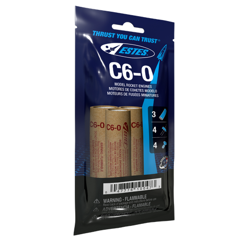 Estes C6-0 Engines - Booster Stage Model Rocket Motors | Estes Rockets