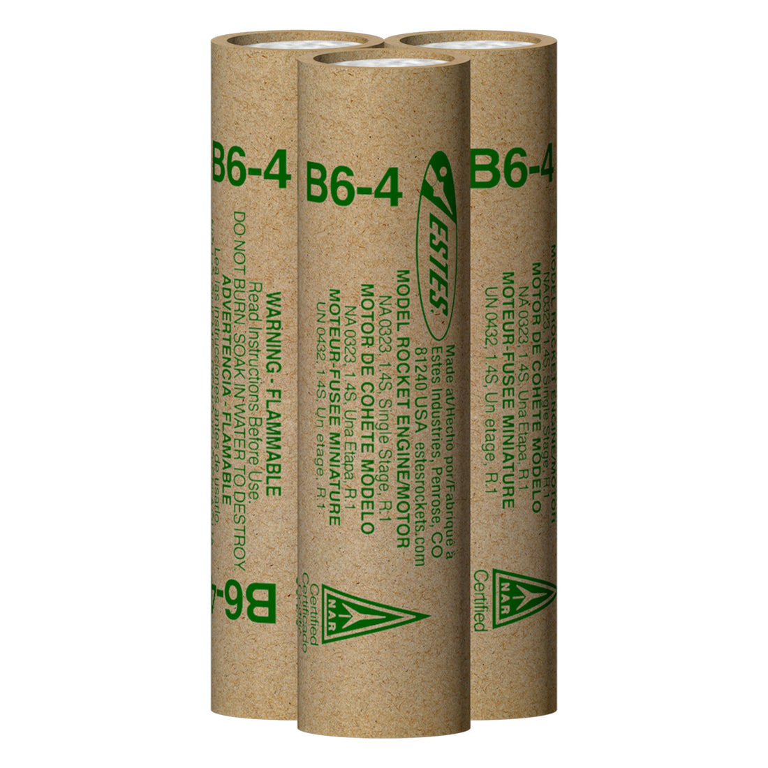 Estes B6-4 Engine Flight Pack - 18mm Model Rocket Motors | Estes Rockets