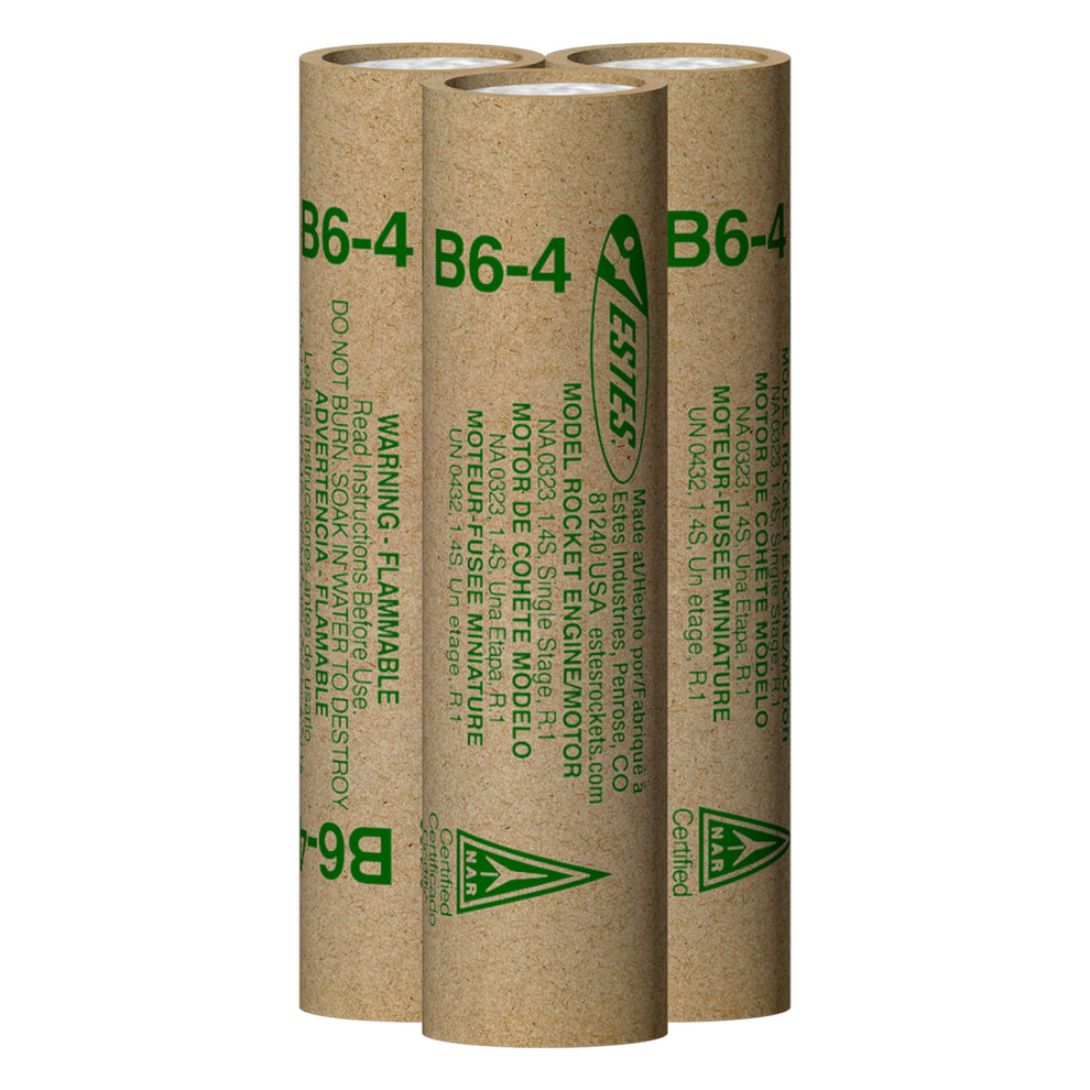 Estes B6-4 Engine Flight Pack - 18mm Model Rocket Motors | Estes Rockets