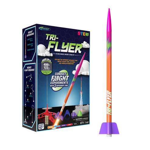 Estes Tri-Flyer STEM Kit - Beginner Model Rocket with 3 Fin Options ...