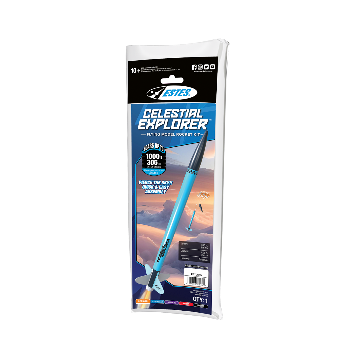 Celestial Explorer™ Model Rocket Kit - Beginner Friendly, 10 Minute ...