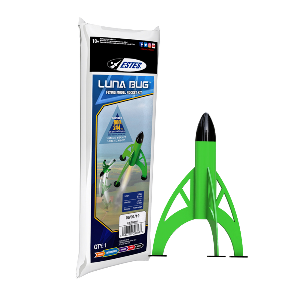 Luna Bug™ Model Rocket Kit - Mini Engine Power Up to 800 ft | Estes Rockets