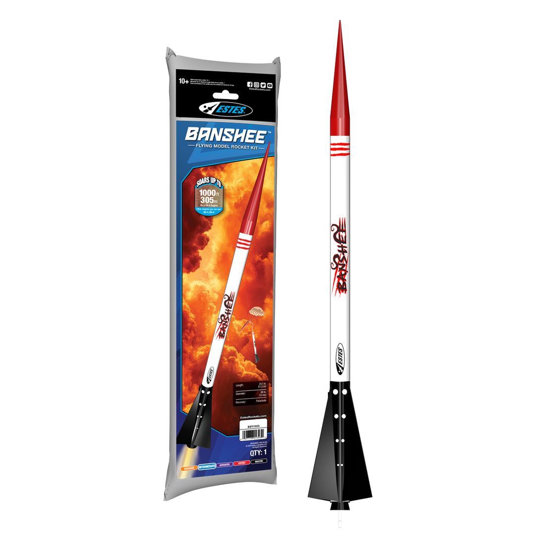 Banshee™ Model Rocket Kit - Thrilling Performance, Bold Design | Estes ...