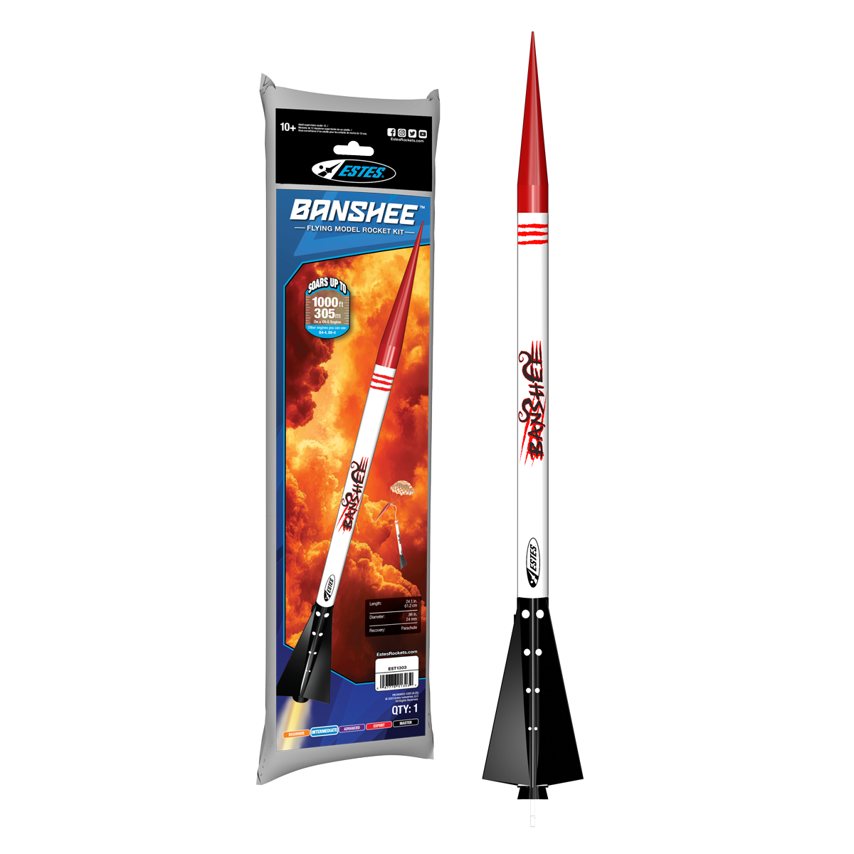Banshee™ Model Rocket Kit - Thrilling Performance, Bold Design | Estes ...