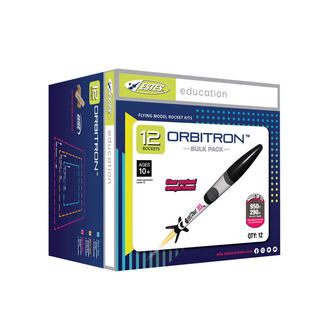 Orbitron™ Bulk Pack - 12 Futuristic Model Rocket Kits for Classrooms ...