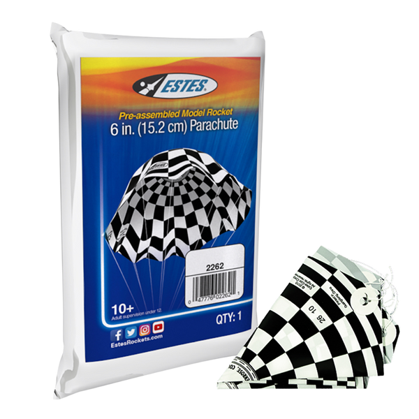 6 Inch Printed Parachute - Model Rocket Recovery System | Estes Rockets