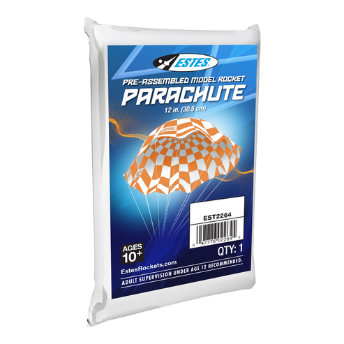12 Inch Printed Parachute - Preassembled Model Rocket Recovery System ...