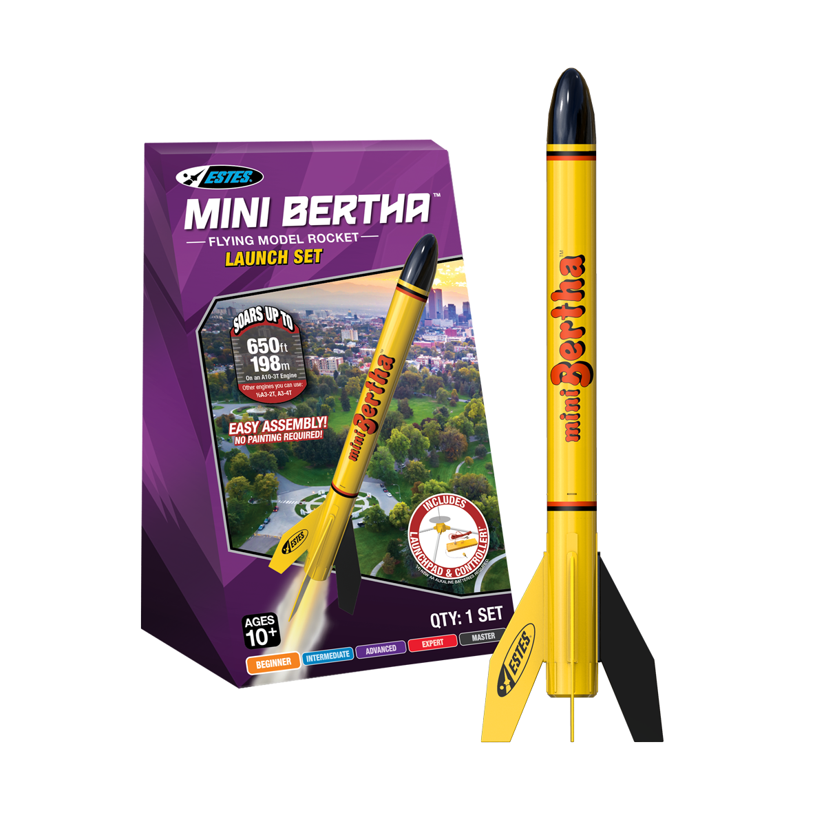 Mini Bertha™ Launch Set - Beginner Model Rocket Kit | Estes Rockets