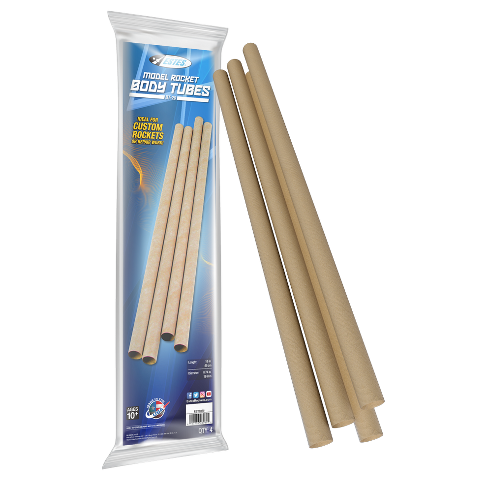 BT-20 Model Rocket Body Tubes - 4 Pack | Estes Rockets