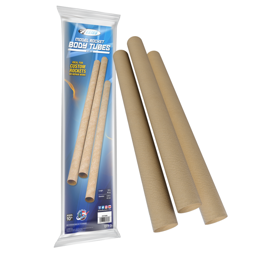 BT-60 Model Rocket Body Tubes - 3 Pack | Estes Rockets