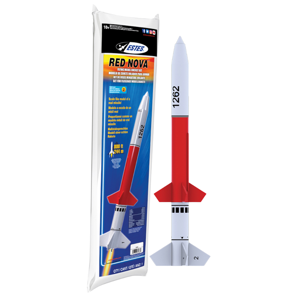 Red Nova™ Model Rocket - Advanced Estes Rocket Kit with 800 ft Altitude ...