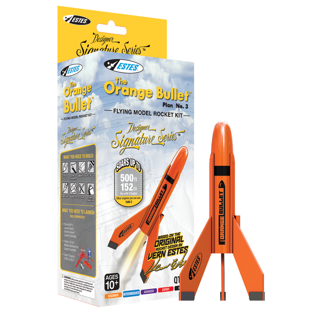 Orange Bullet™ Model Rocket Kit - Designer Signature Series | Estes Rockets