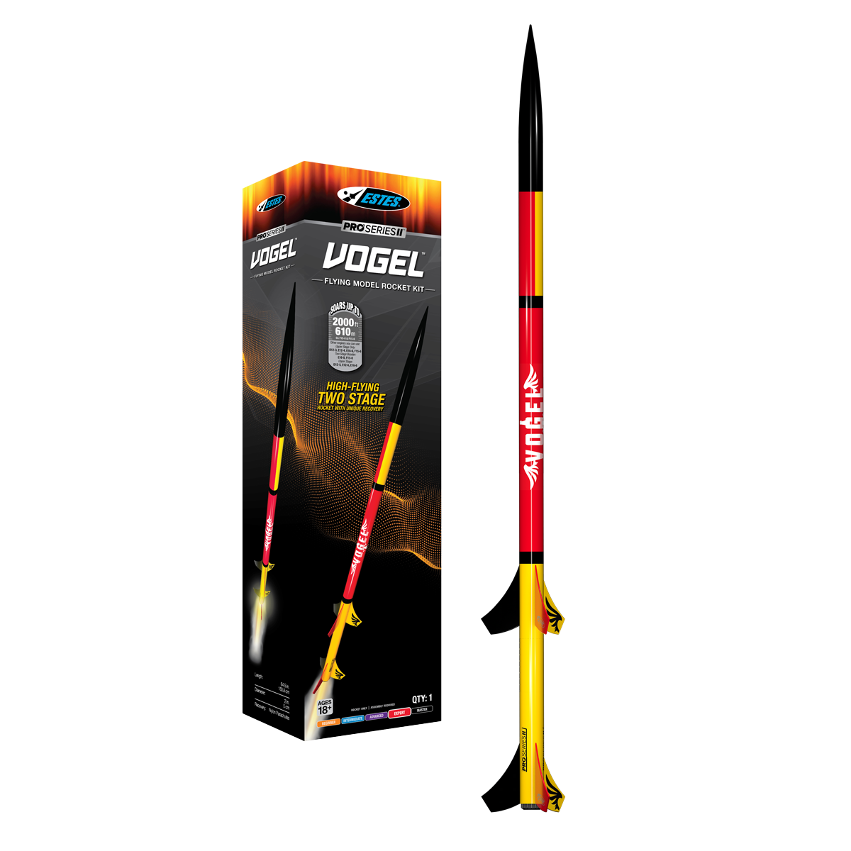 Pro Series II™ Vogel™ Model Rocket - Two-Stage High-Performance Kit ...