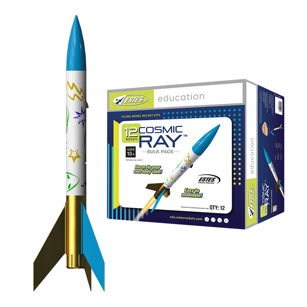 Cosmic Ray® Bulk Pack (12 pk) - Beginner Model Rocket Kits | Estes Rockets