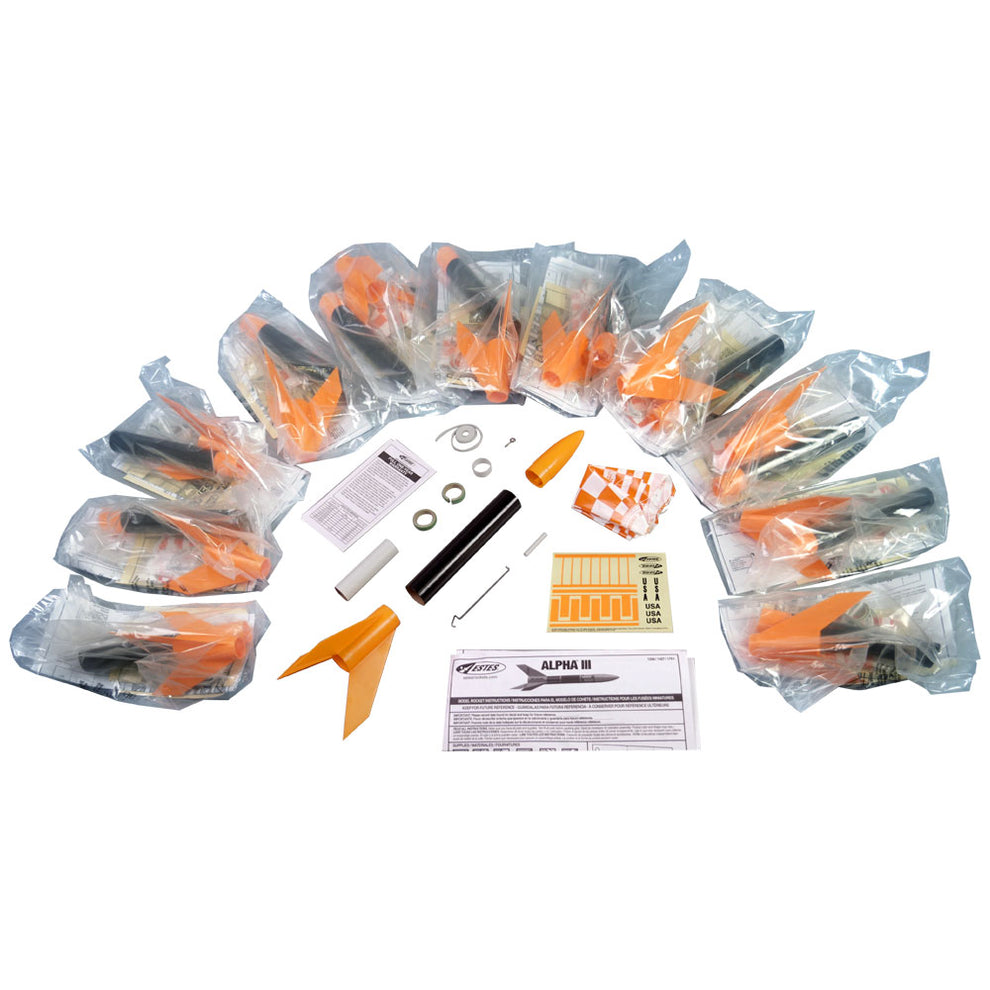 Alpha III® Bulk Pack (12 pk) - Beginner Model Rocket Kits for Kids ...
