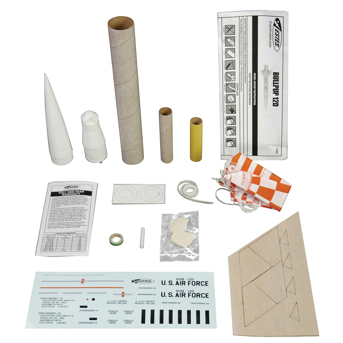 Bull Pup 12D Model Rocket Kit - Sport Scale Military Missile Replica ...
