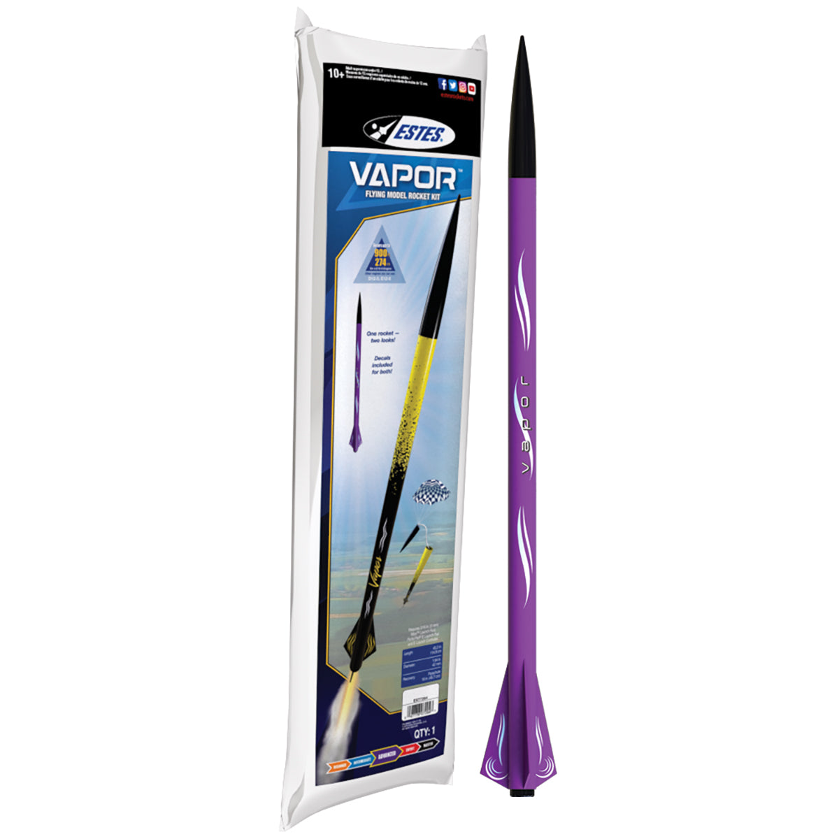 Vapor™ Estes Rocket Kit - Advanced Build Reaches 900 Feet | Estes Rockets