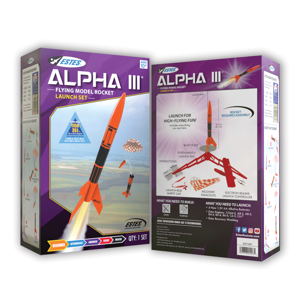 Alpha III® Launch Set - Classic Beginner Rocket with Launch System ...