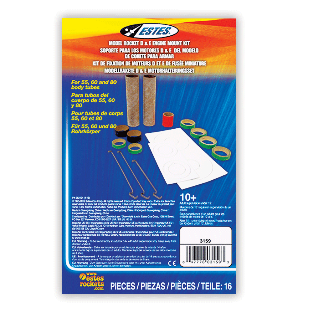 D and E Engine Mount Kit - Model Rocket Parts & Accessories | Estes Rockets
