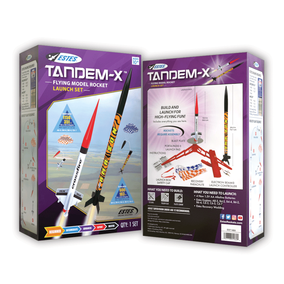Tandem-X™ Launch Set with Amazon & Crossfire Rockets | Estes Rockets