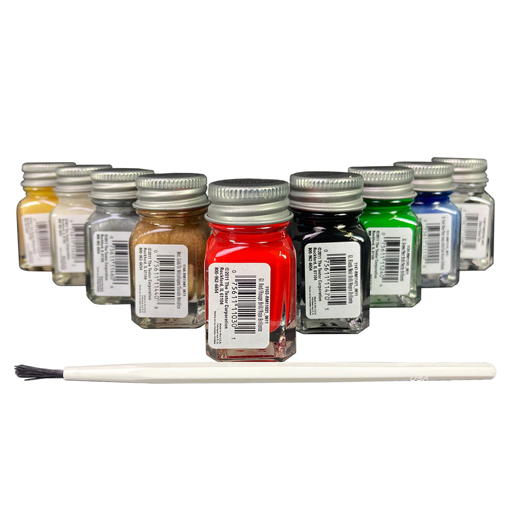 Testors Enamel Paint Set - Glossy Hobby Paints for Model Rockets ...